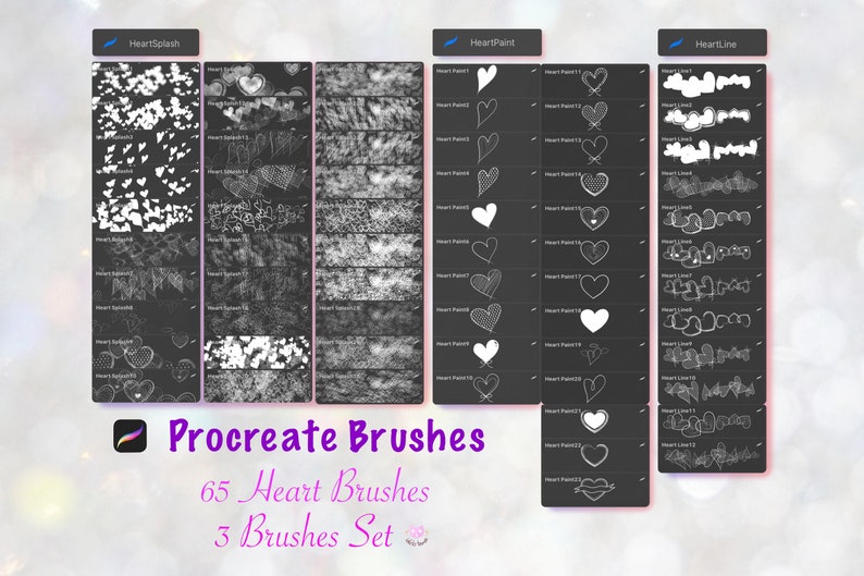 65 Heart Hand Drawn Brushes Procreate,doodle,valentine,self Love,stamp ...