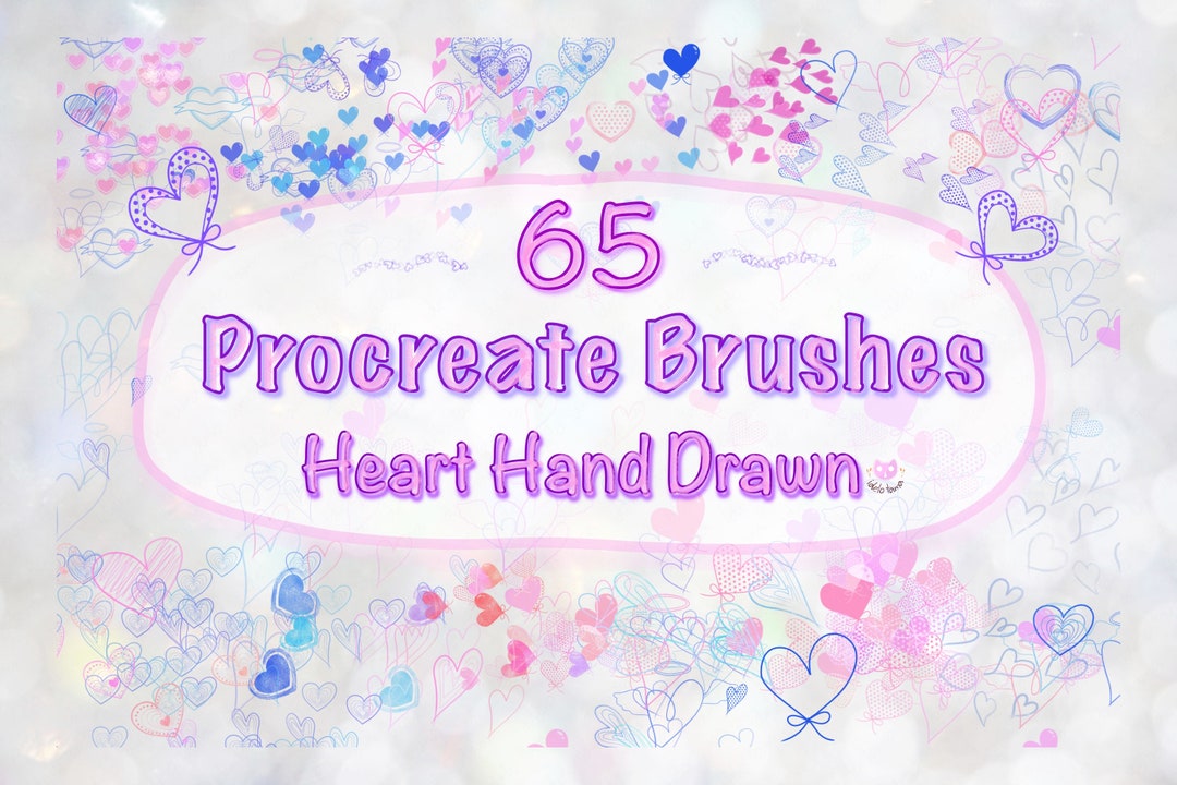 65 Heart Hand Drawn Brushes Procreate,doodle,valentine,self Love,stamp ...