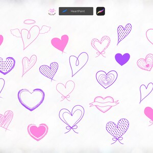 65 Heart Hand Drawn Brushes Procreate,doodle,valentine,self Love,stamp ...