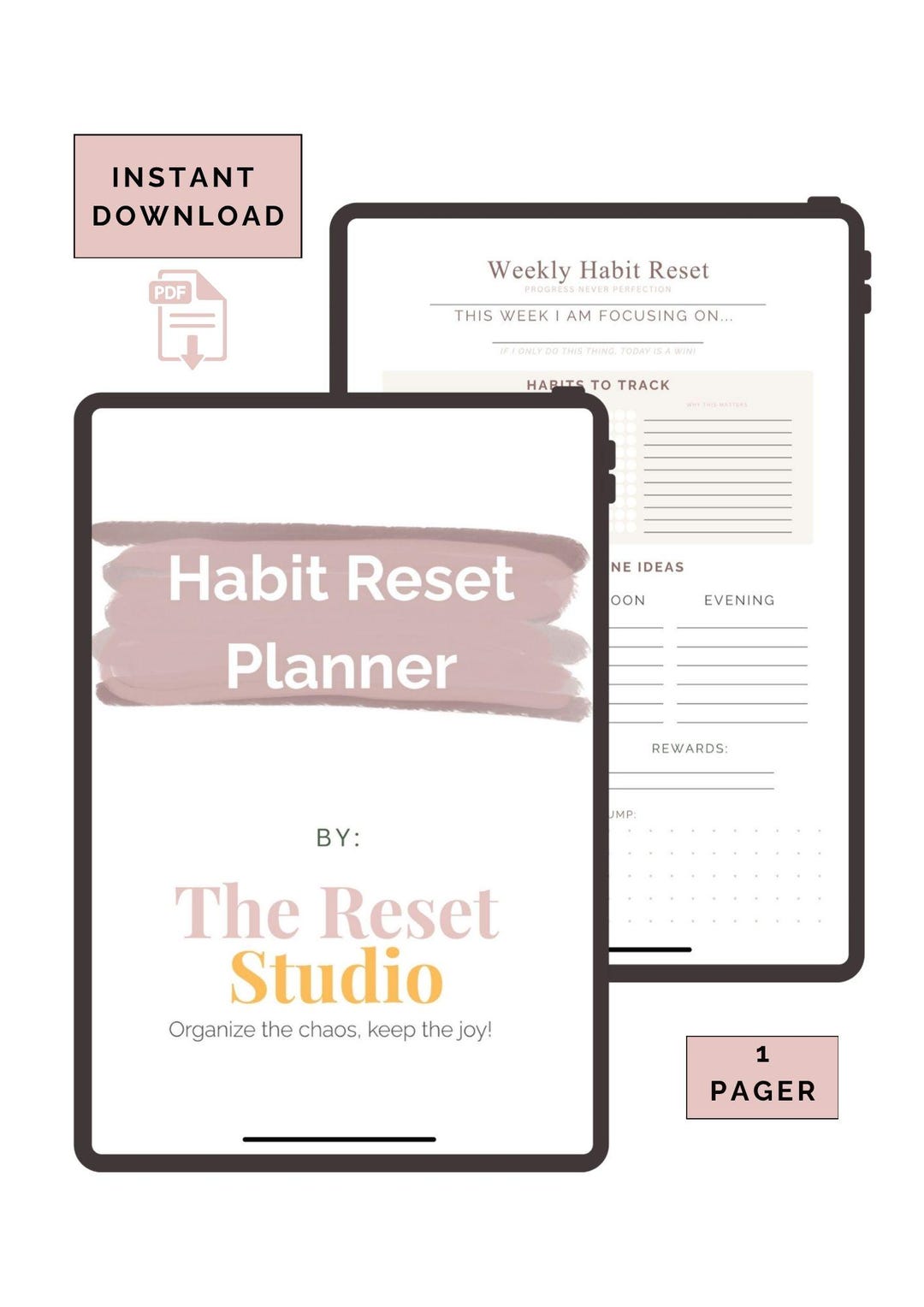 Habit Reset Planner | Monthly Tracker for Real-life Routines | Calm ...