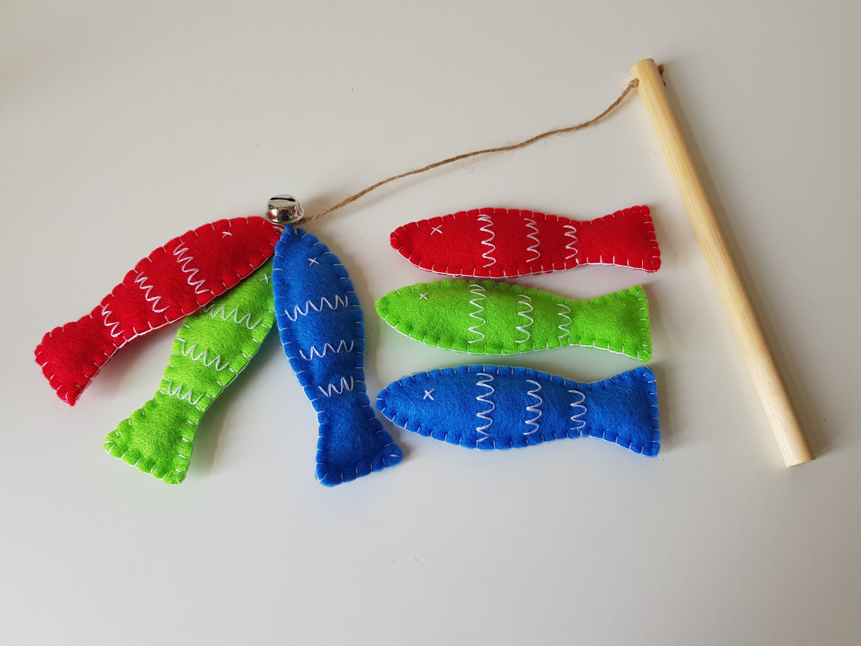 Colorful Catnip Felt Fish Cat Toys / Fishing Rod Cat Toys - Etsy Polska