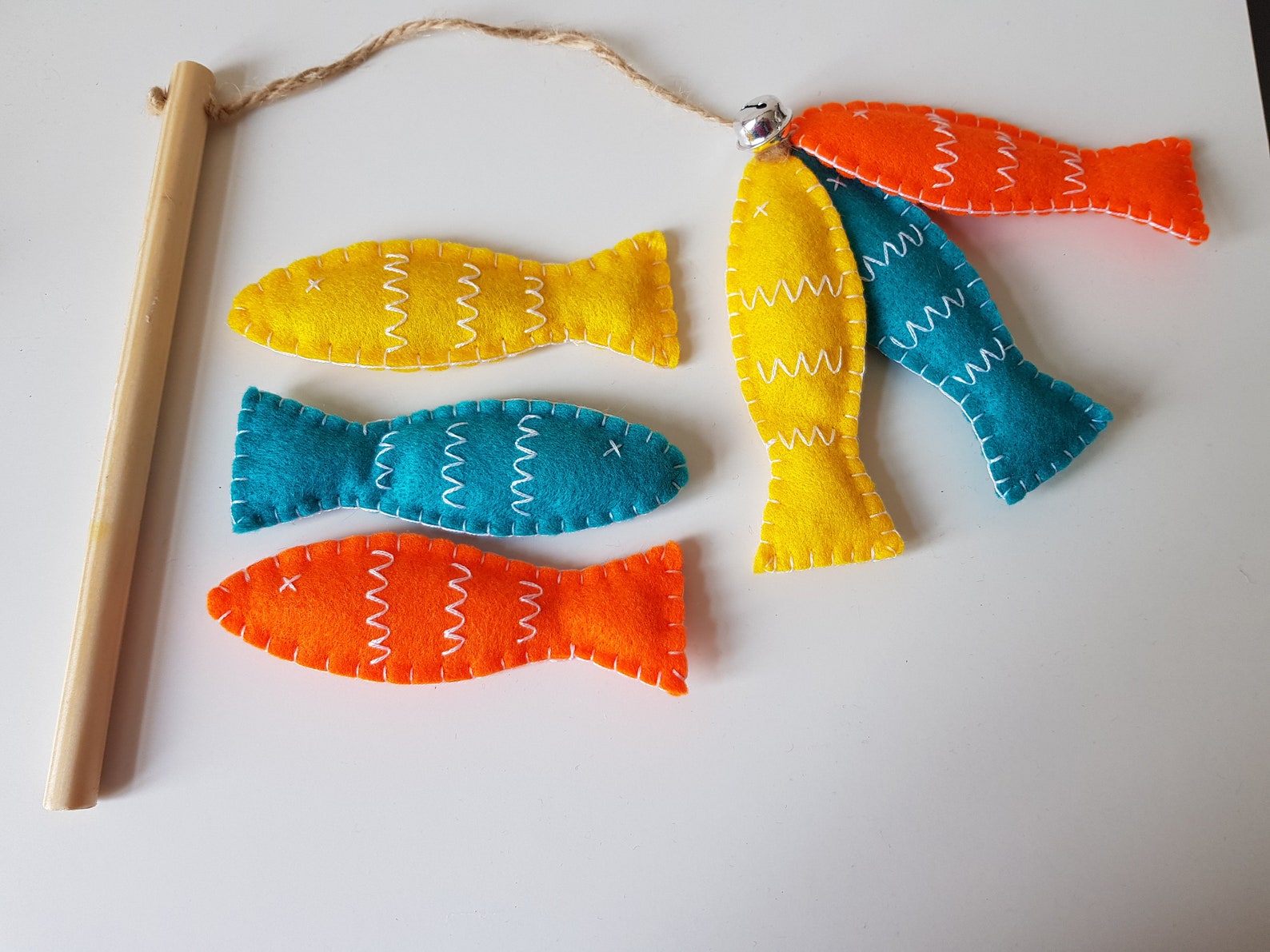 Colorful Catnip Felt Fish Cat Toys / Fishing Rod Cat Toys - Etsy Polska
