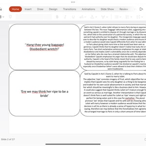 GCSE Romeo and Juliet Grade 9 Quotes and Analysis - Etsy