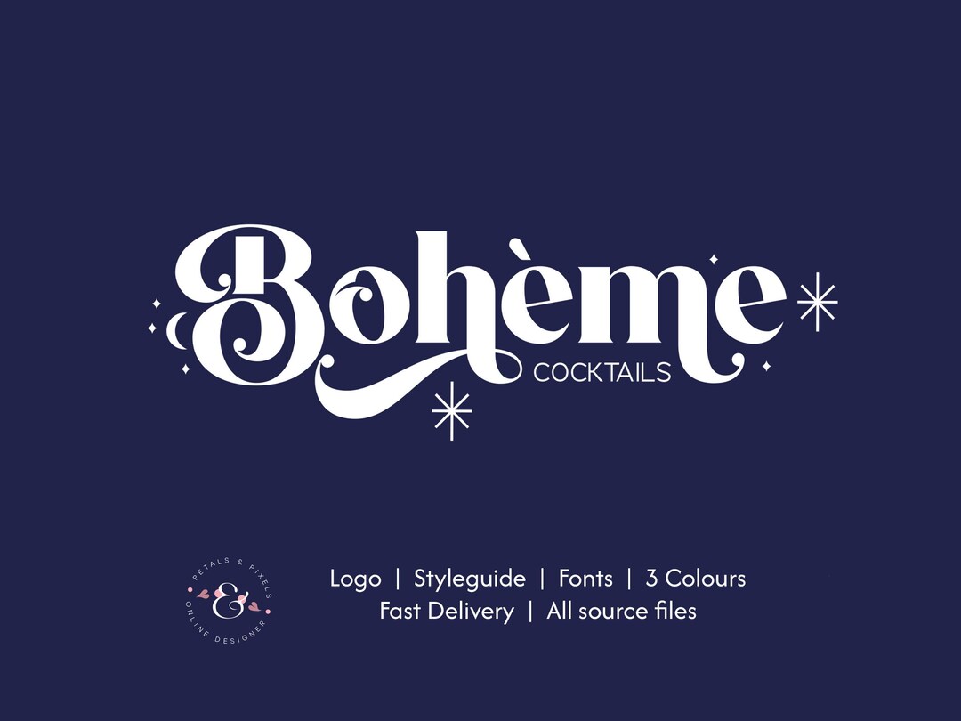 Boheme Premade Logo for Café, Festival & Bohemian Brands – Customizable ...