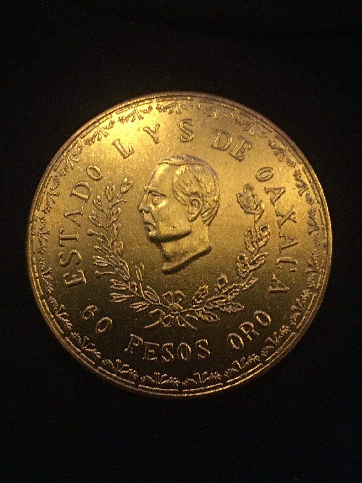 Mexico Oaxaca *1916* 60 Pesos - Mexico City / Gold Effect / Spanish ...