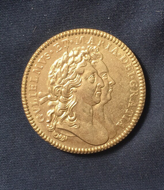 William & Mary 1694 Two Guinea Gold Plated Coin / British | Etsy