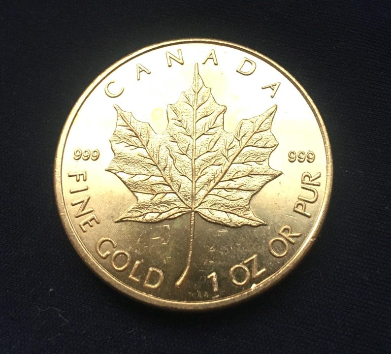 Canadian Maple *1979*.999 - Elizabeth 11 - Gold Plated / Canadian Coins ...