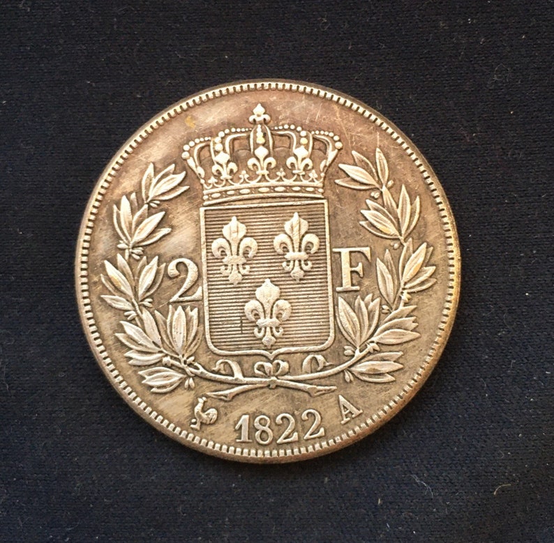 Stunning Louis XV111 1822 French 2 Francs / Fluer De | Etsy UK