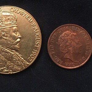 Edward V11 & Alexandra *1902* Coronation Medal -gold Effect / British ...