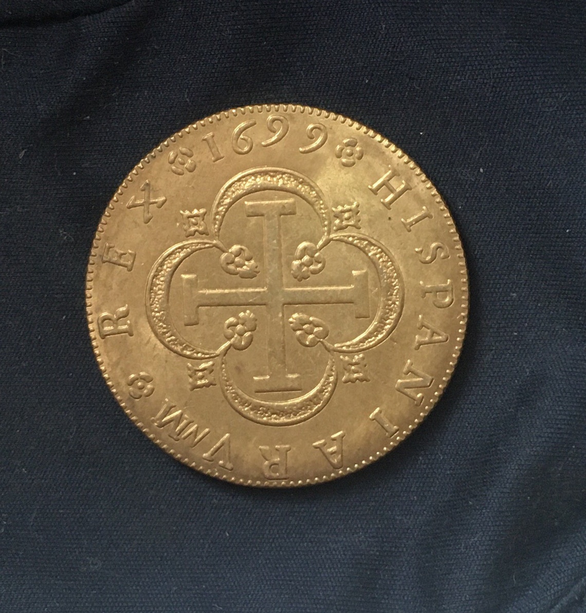 Spanish 1699 8 Escudos Doubloon / Gold Plated Coin / | Etsy