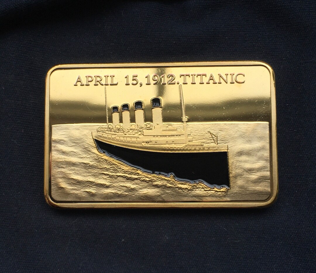 Historical Titanic *1912* Gold Effect Bar - 1 Troy Ounce / in Memory of ...