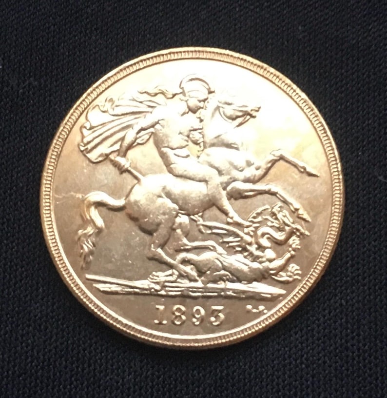 Victoria *1893* Double Sovereign - Gold Plated / Widow Head / British ...