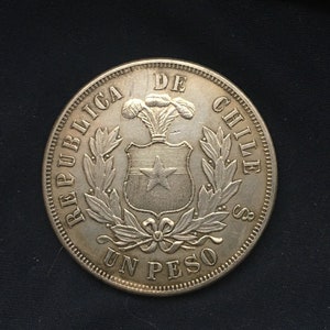Republica De Chile *1883* Un Peso - Chile Coins / Restrike - Etsy