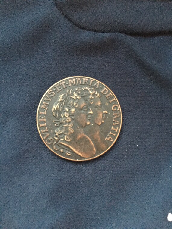 William & Mary 1693 Halfpenny Irish Coins | Etsy