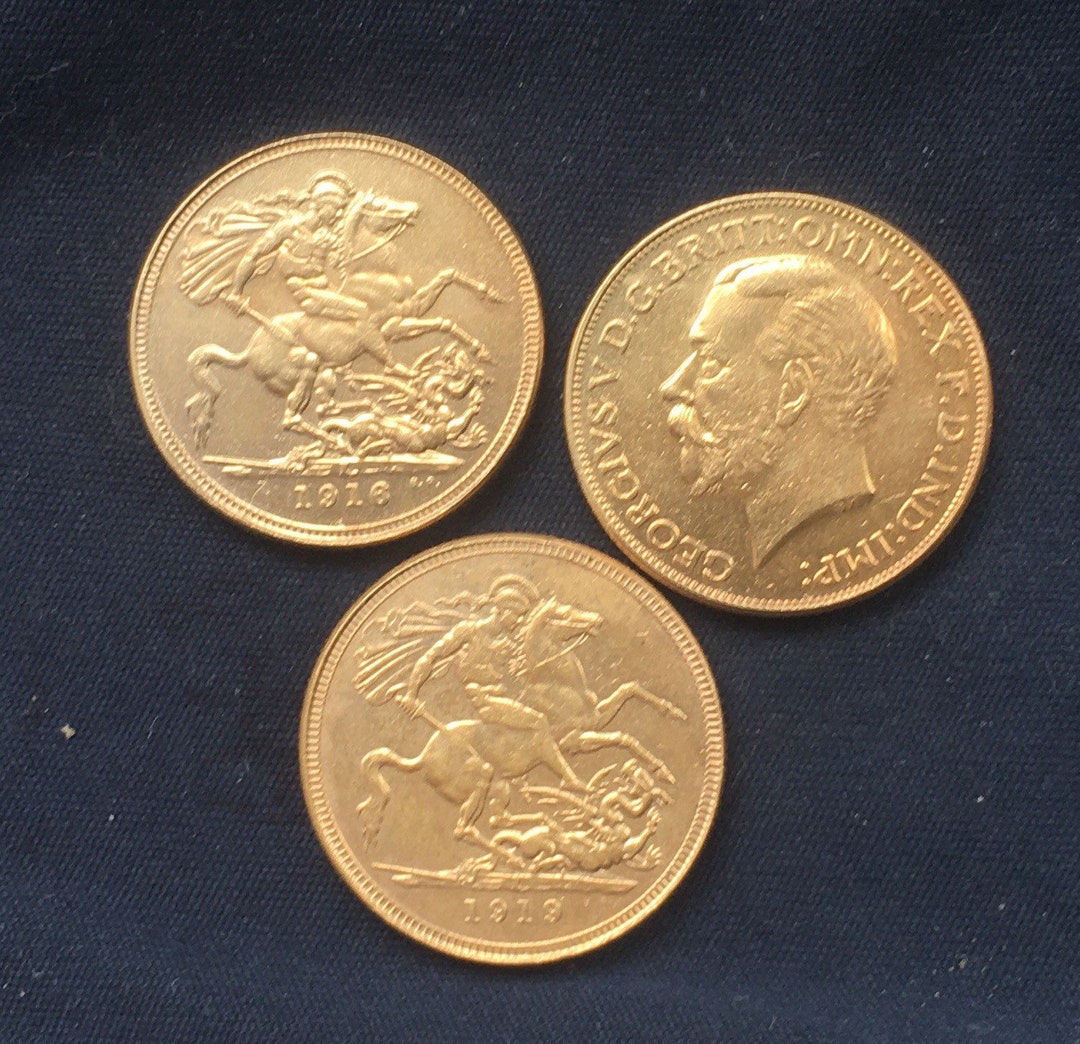 George V *1911* - *1919* Sovereign / Gold Plated - British Coins - Etsy