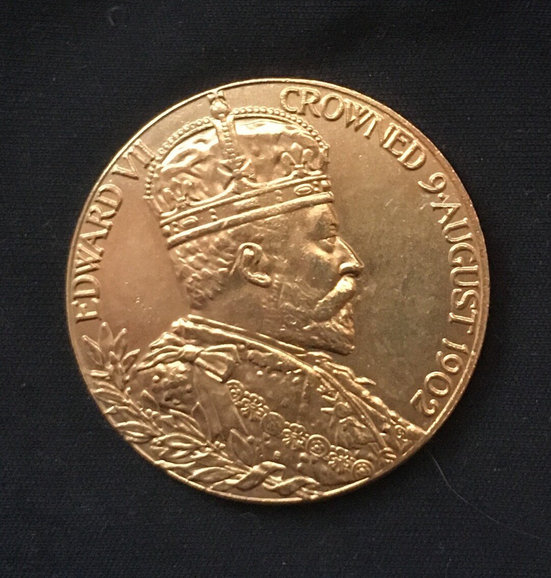 Edward V11 & Alexandra *1902* Coronation Medal -gold Effect / British ...