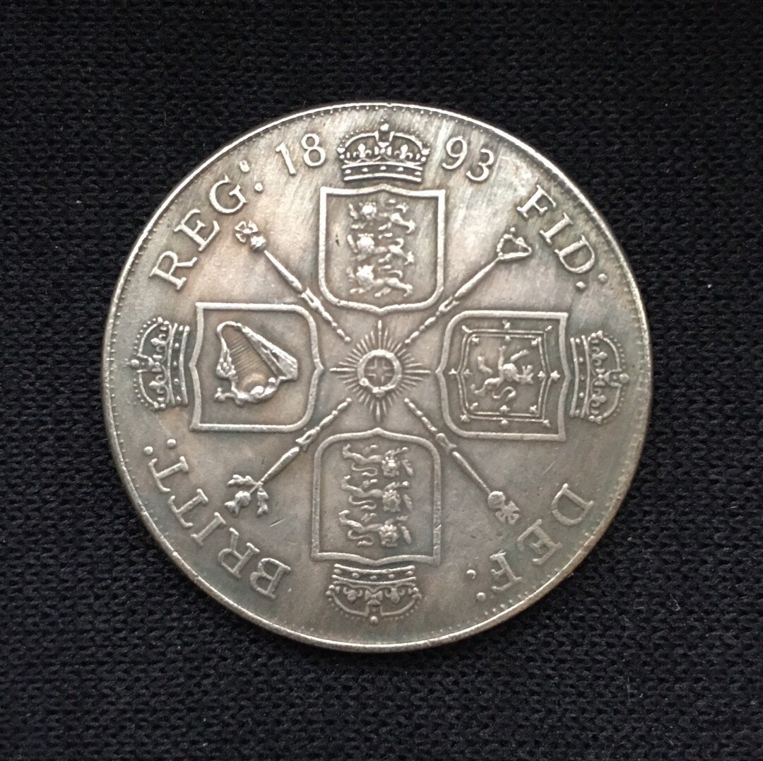 Victoria 1893 Double Florin - Widow Head / Veiled Head / British Coin ...