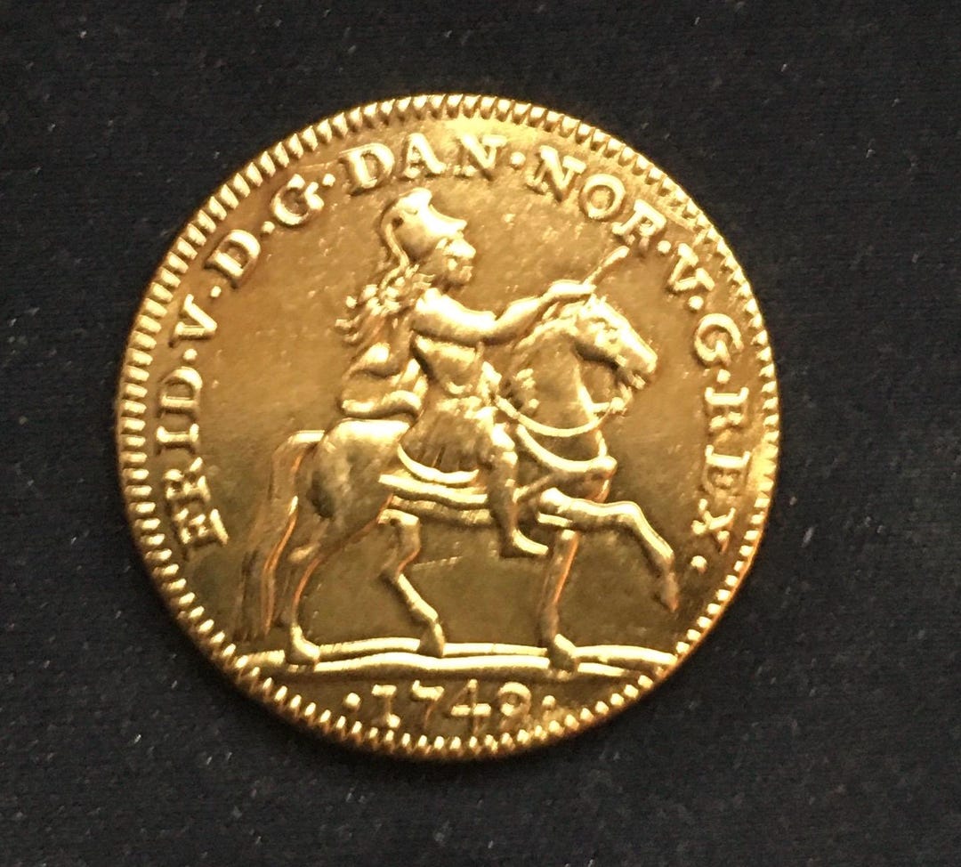 Frederick 1st *1749* Gold Dukat - Gold Plated / Denmark Coins - Etsy