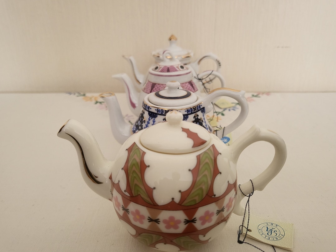 Vintage Porcelain Art Miniature Teapots - Assorted Designs & Patterns ...