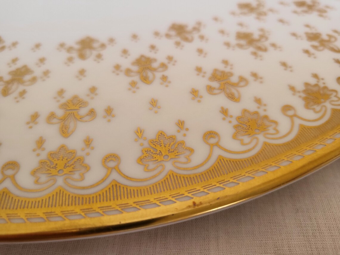 RARE Vintage Spode 'fleur De Lys Gold' Gateaux / Cake | Etsy UK