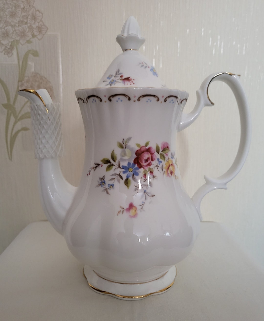 Vintage Royal Albert 'jubilee Rose' Coffee Pot Small - Etsy