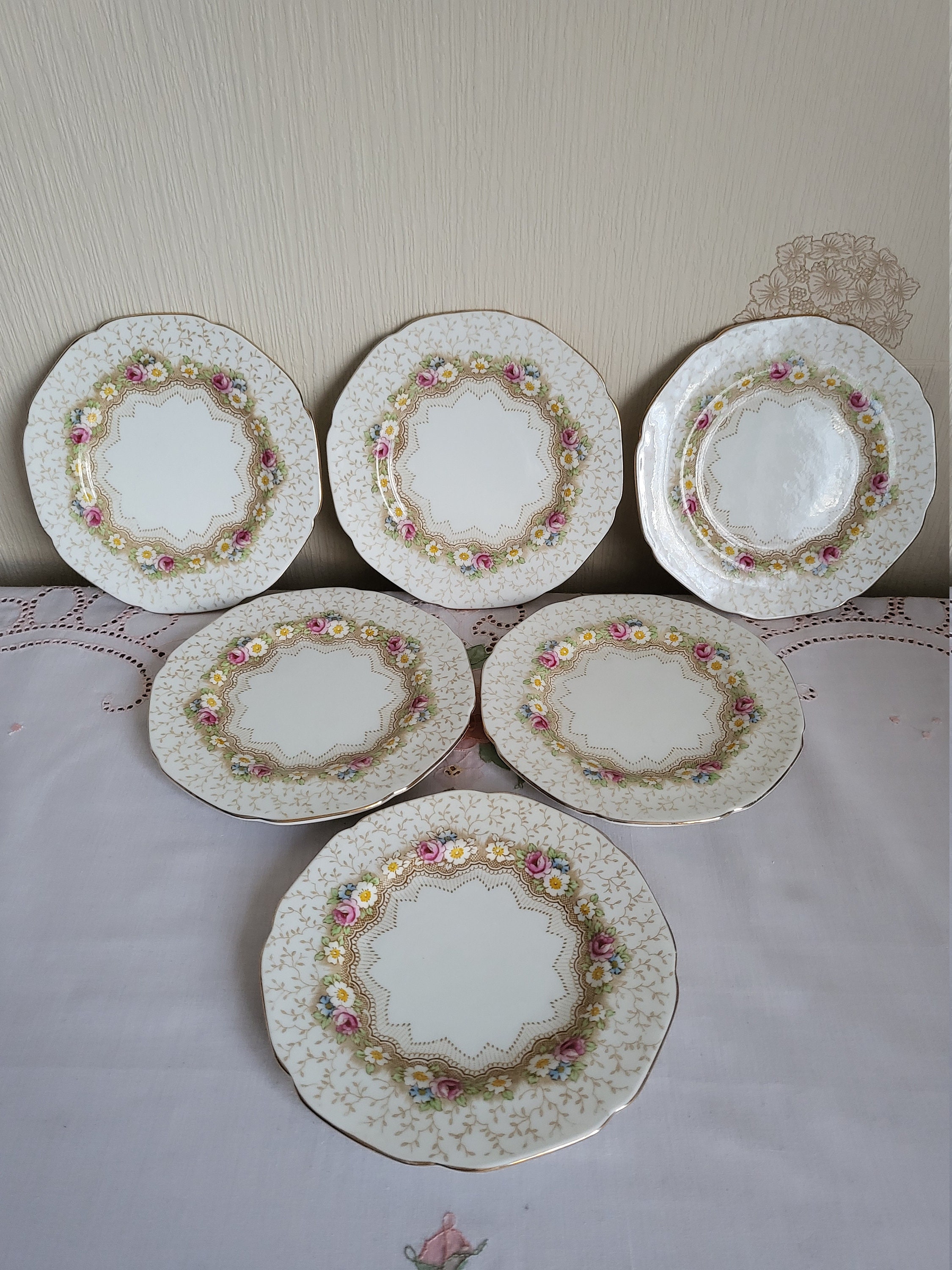 Vintage Replacement Paragon 'damask Rose' Side Plates X6 price per ...