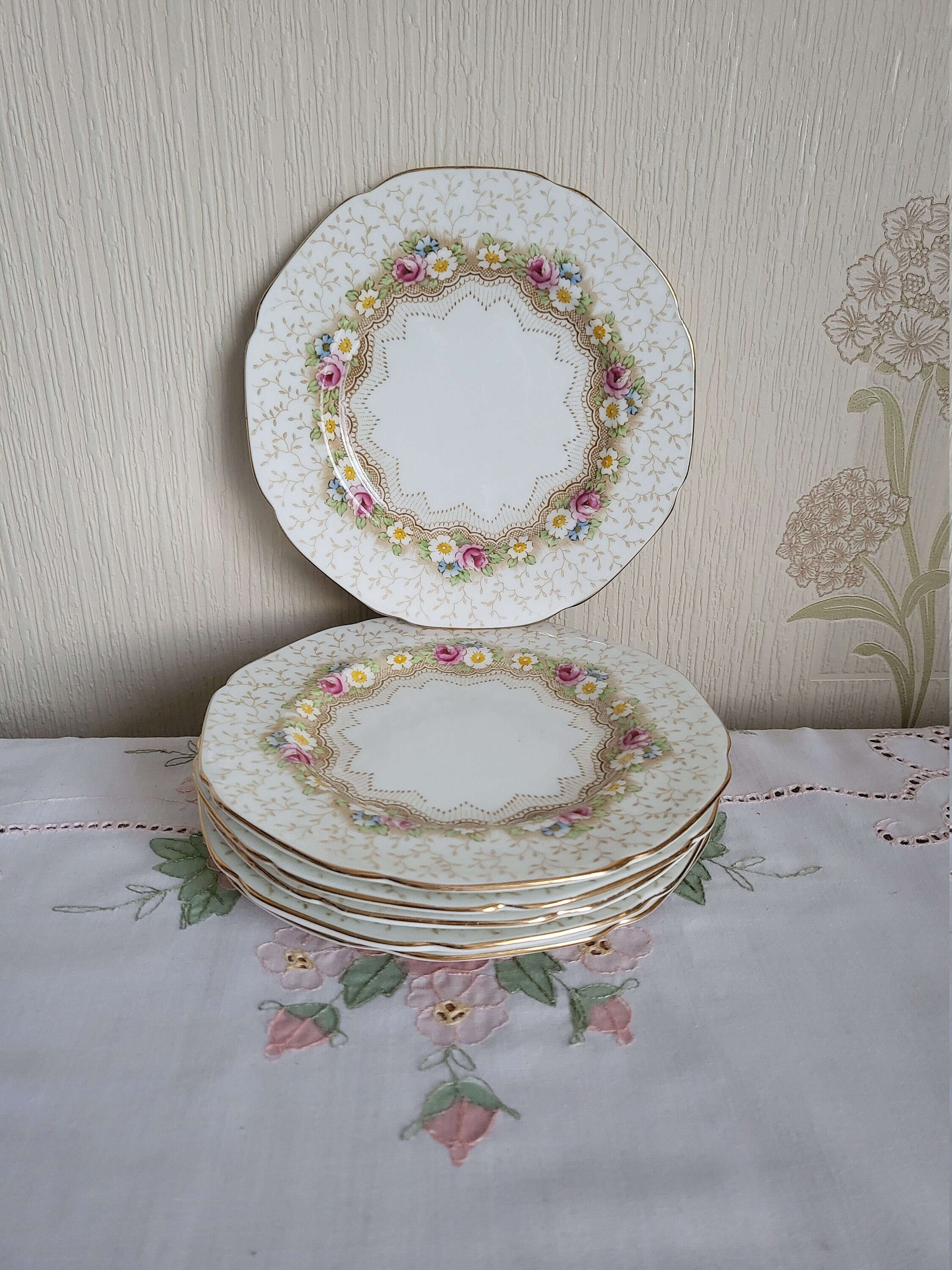 Vintage Replacement Paragon 'damask Rose' Side Plates X6 price per ...