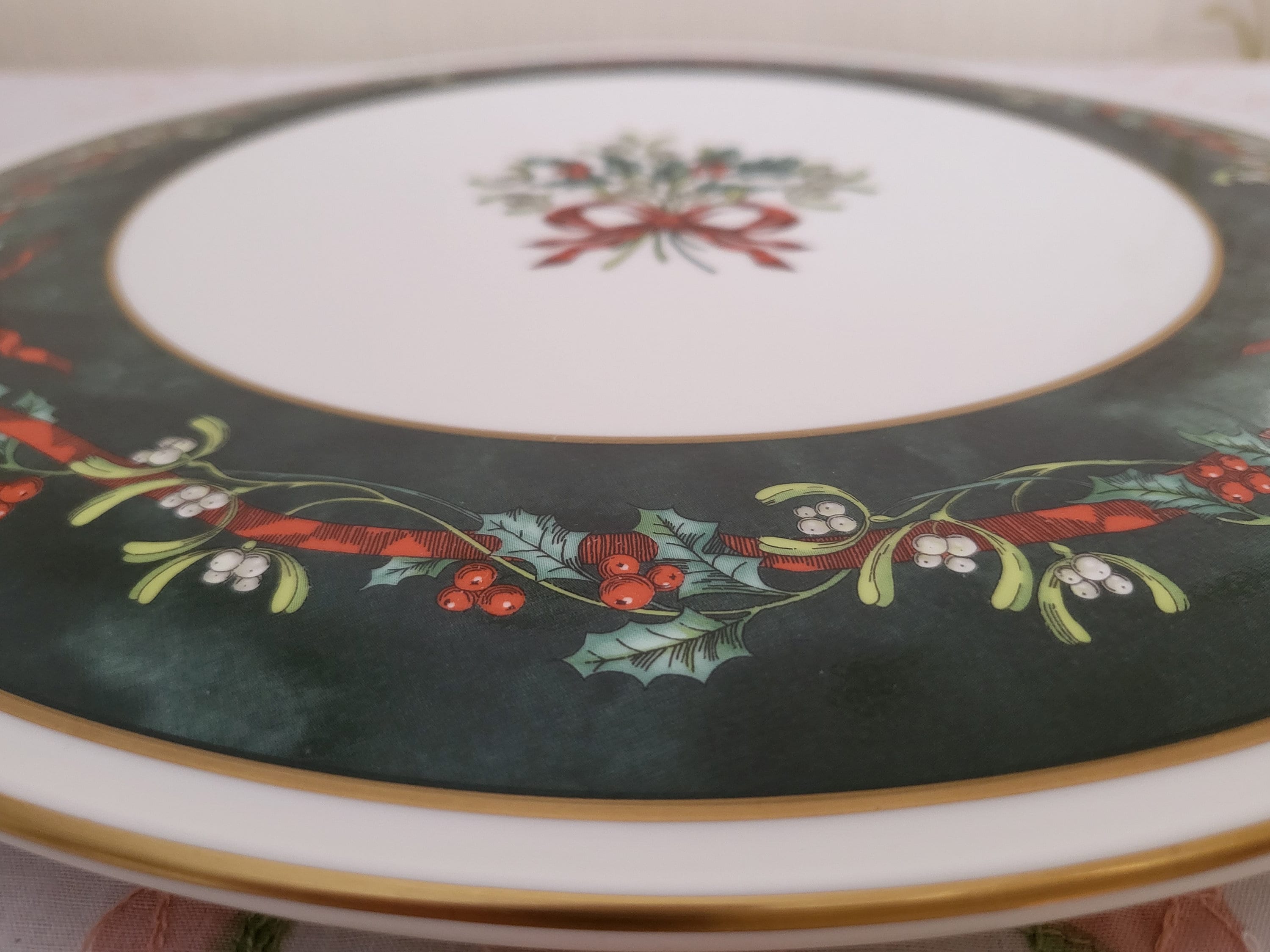 RARE Vintage Royal Worcester 'holly Ribbons Green' - Etsy