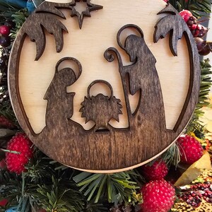 2D Wooden Circle Nativity -- Two Tone - Etsy