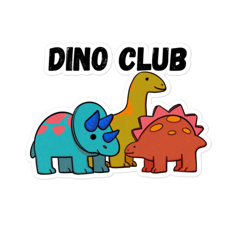 Dino Club Sticker - Etsy