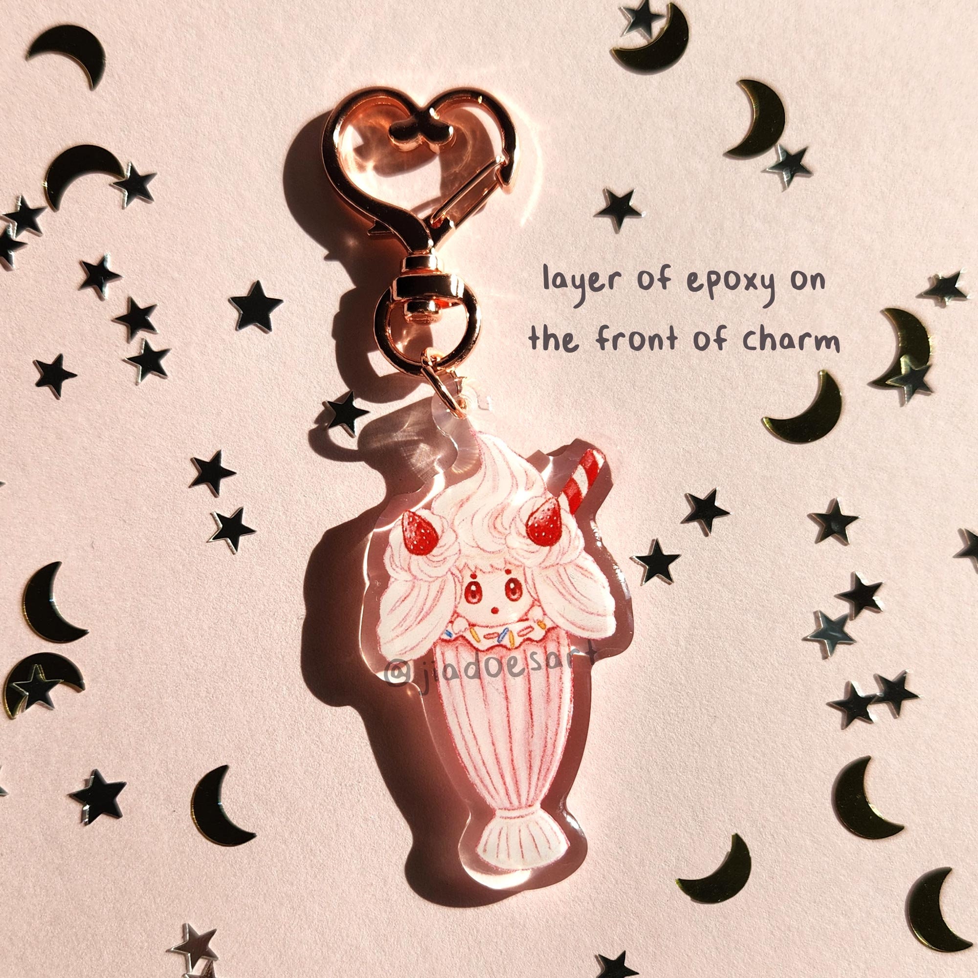 PKMN Milkshake & Boba Double-sided Acrylic Charms With Epoxy - Etsy