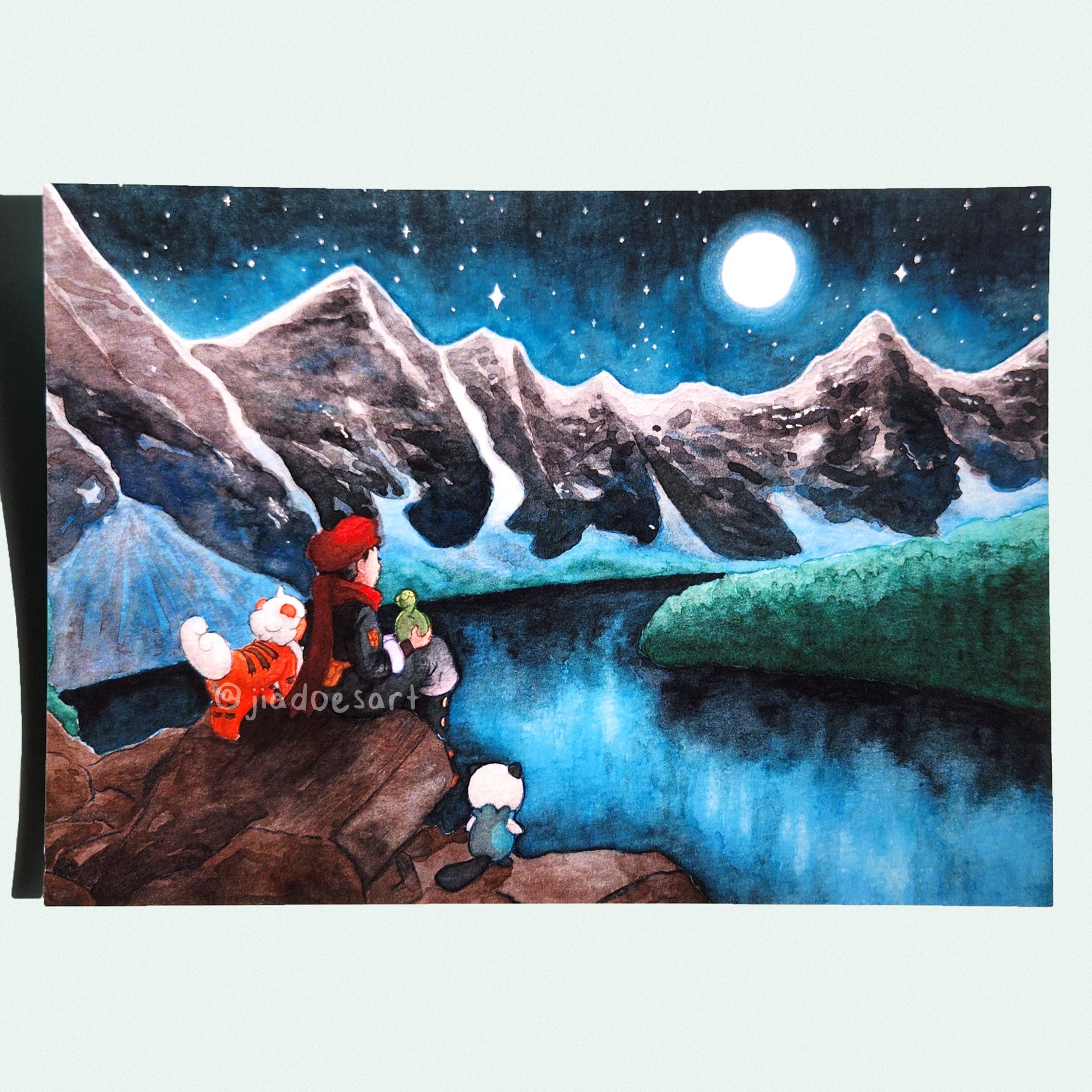 PKMN Legends Rei at the Lake Watercolor 5x7 Print - Etsy