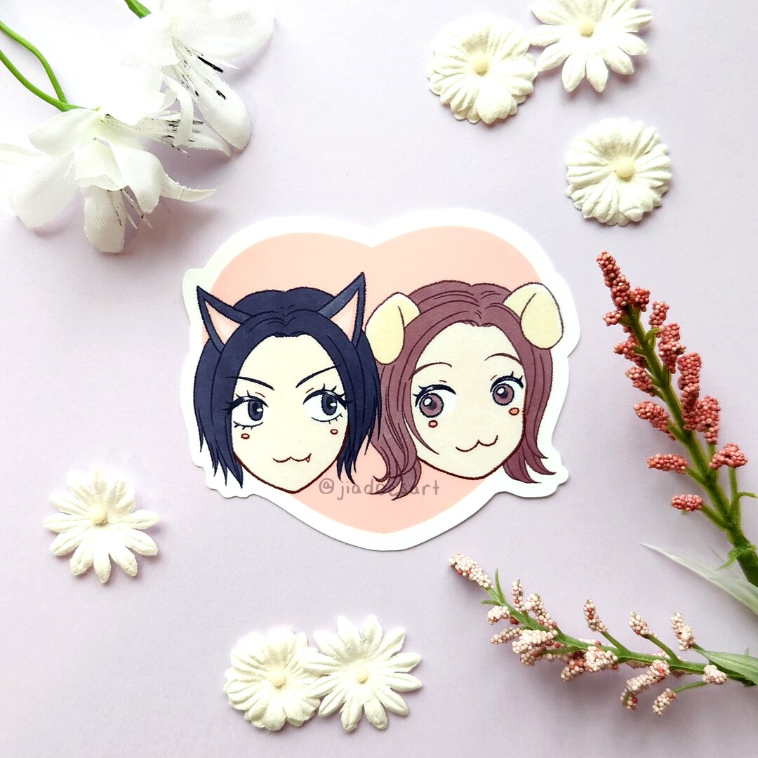 Nana and Hachi Waterproof Sticker, Cute Laptop Decal, Cute Water Bottle ...
