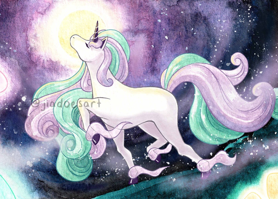 PKMN Pastel Pony in the Moonlight Watercolor 5x7 Print - Etsy