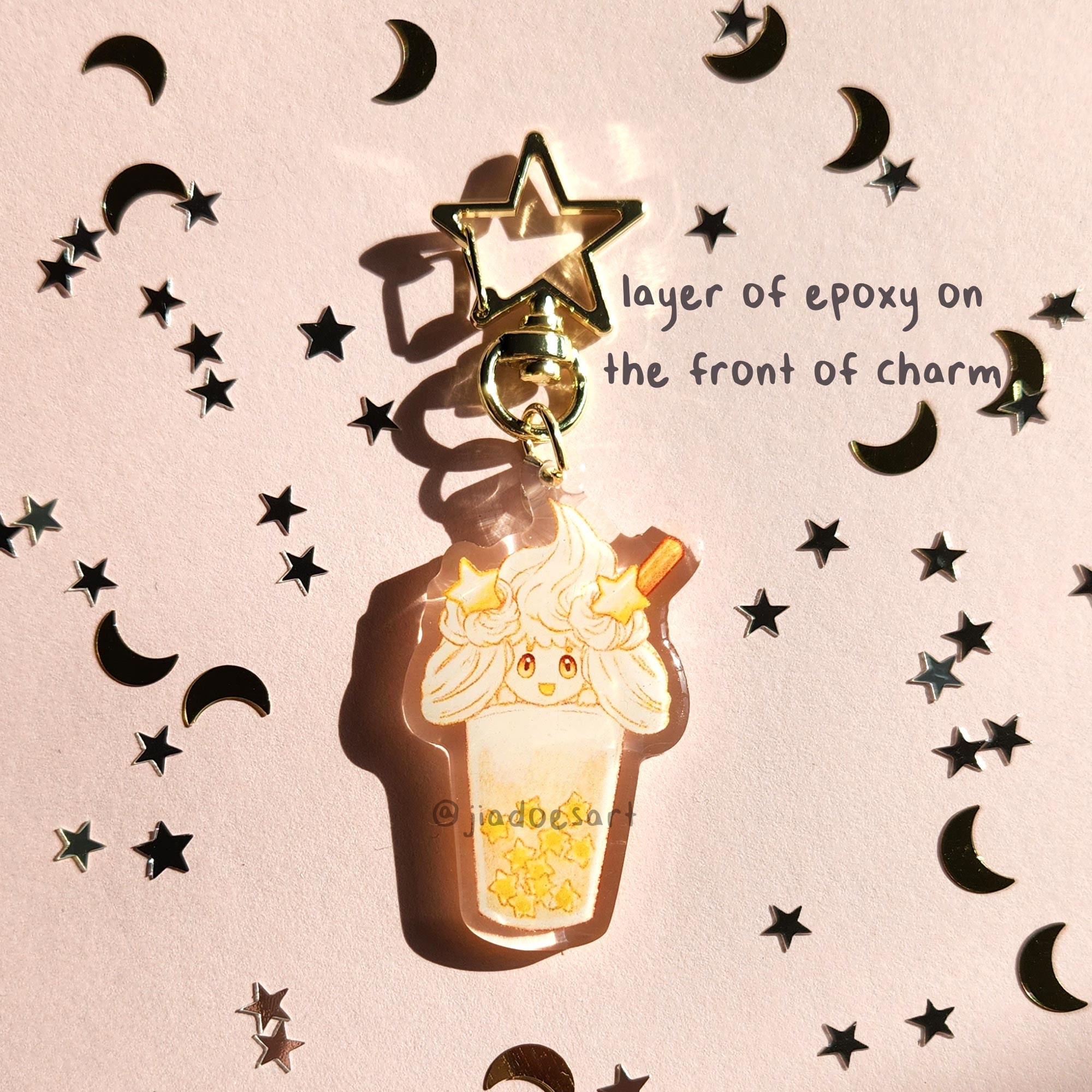PKMN Milkshake & Boba Double-sided Acrylic Charms With Epoxy - Etsy