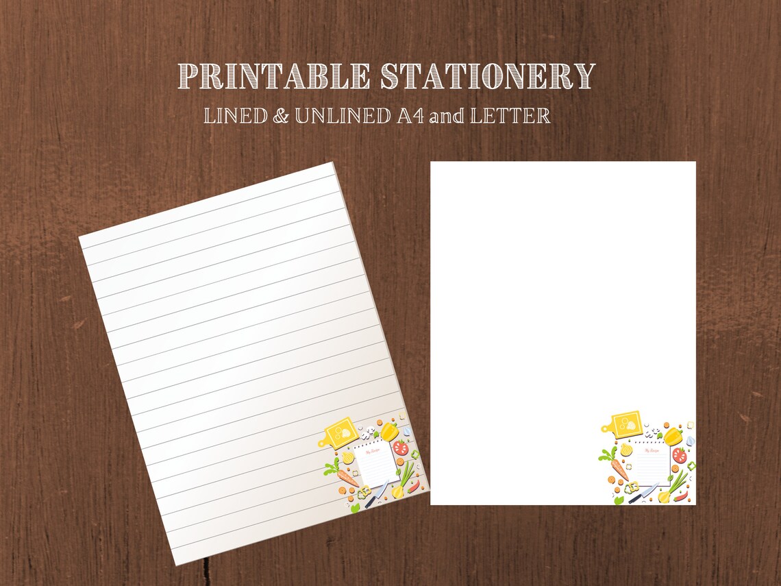 Recipes/kitchen Printable Stationery / Beautiful Printable Paper ...