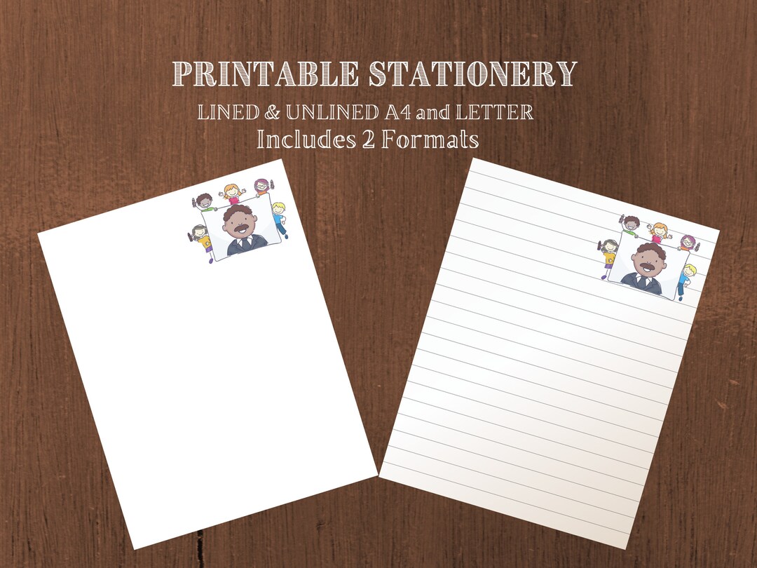 Martin Luther King Printable Stationery /2 Different Layouts / Designs ...