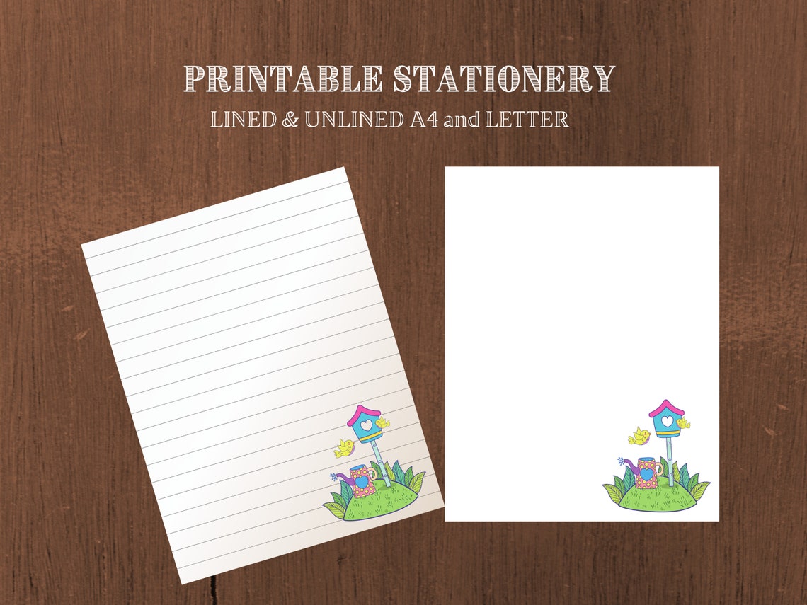 Secret Garden Stationery / 2 Different Layouts / Minimalist Writing ...