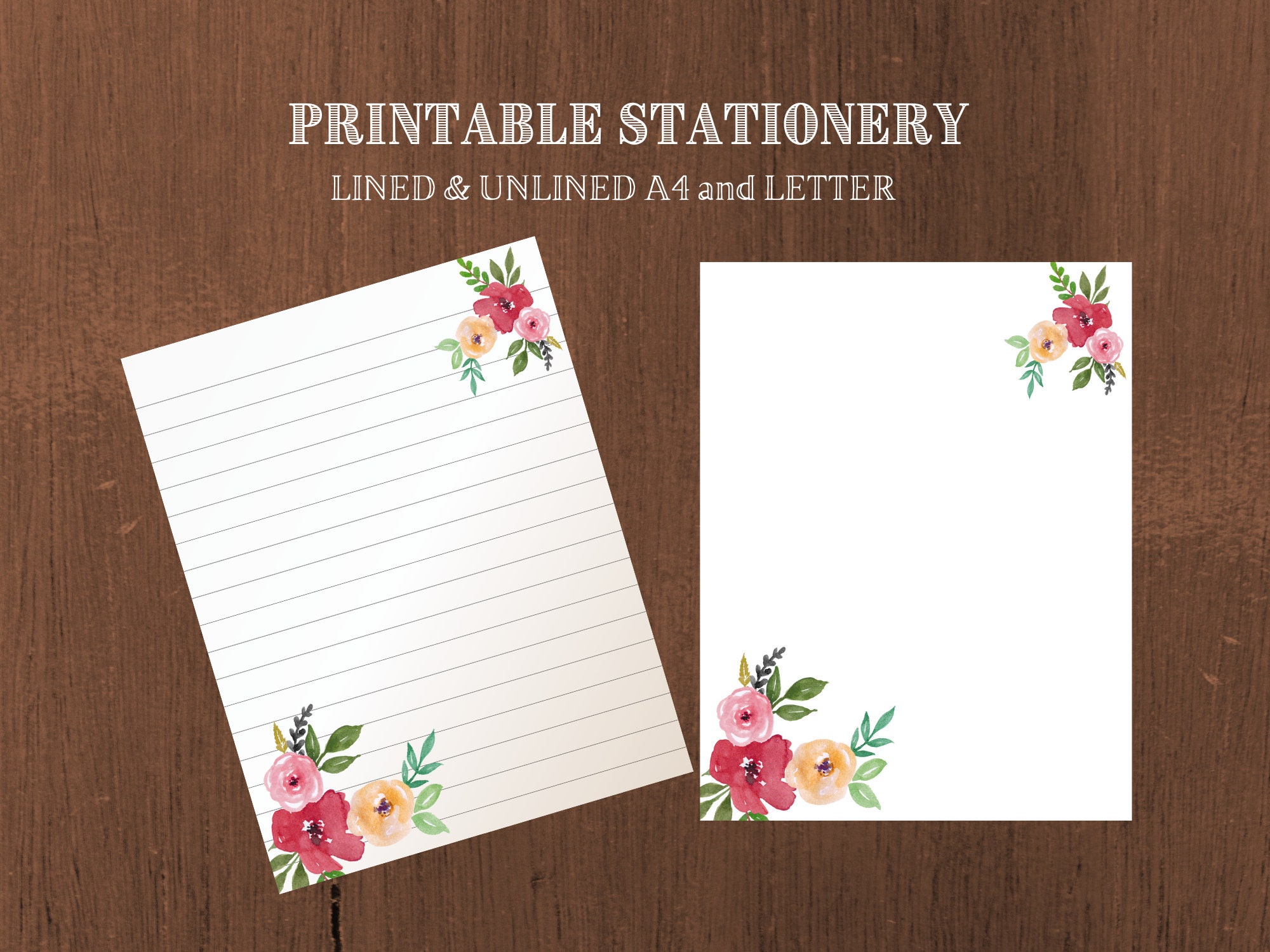 Floral Printable Stationery / Beautiful Printable Stationary Paper ...