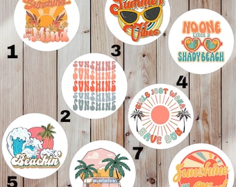 Retro Summer Cardstock Circles, Cardstock Cutouts, Freshies, Cardstock ...