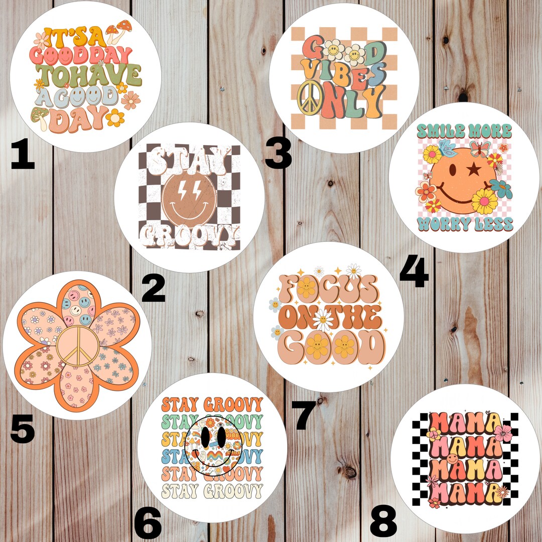 Groovy/retro Positivity Cardstock Cutouts - Etsy