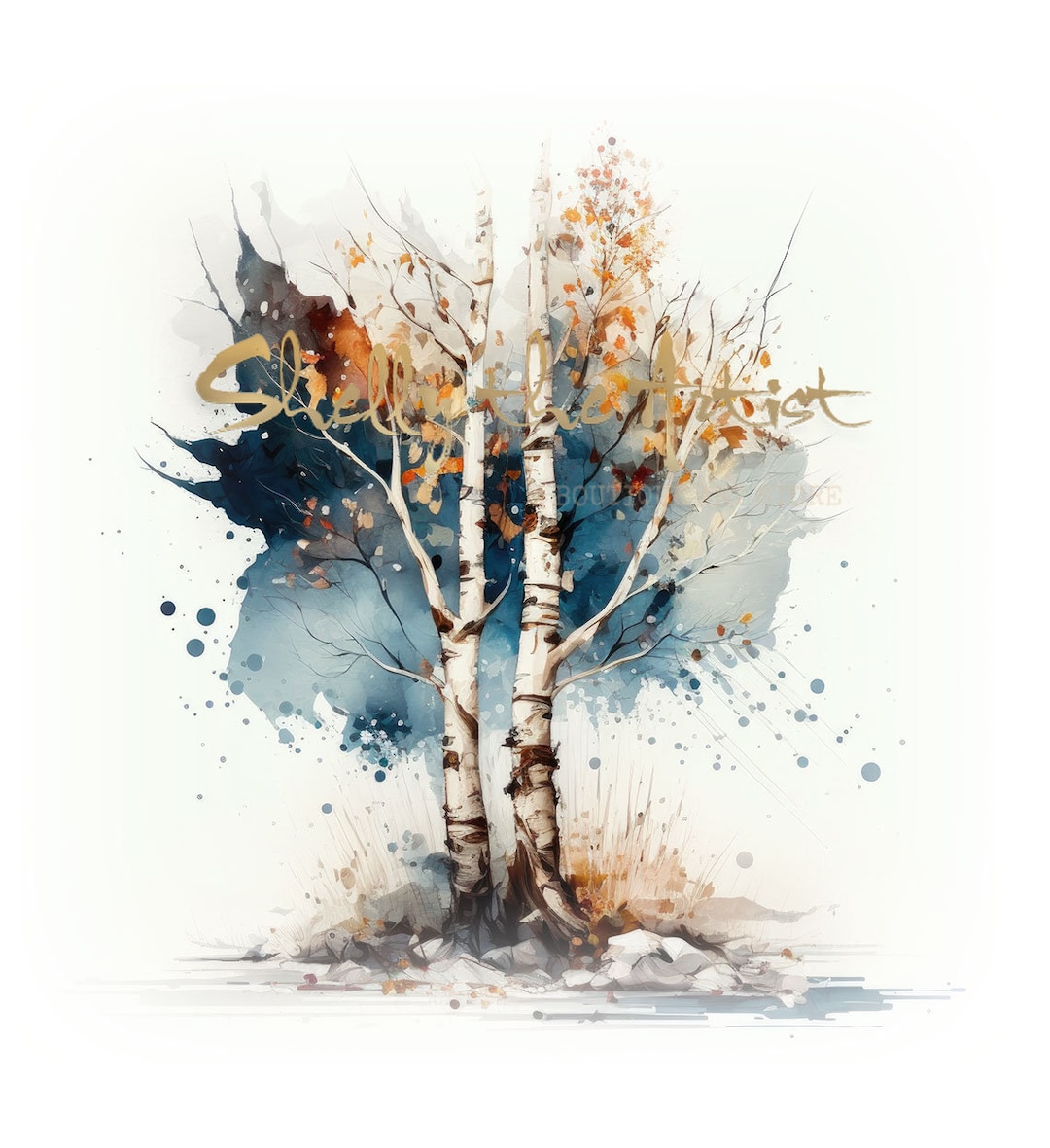 Watercolor Landscape Painting Calming Colors Lakes - Etsy