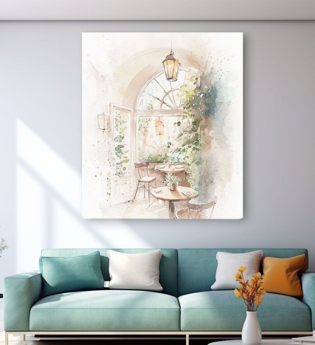 Watercolor Indoor | Calming Colors | Cafe & Architecture | PRINTABLE ...
