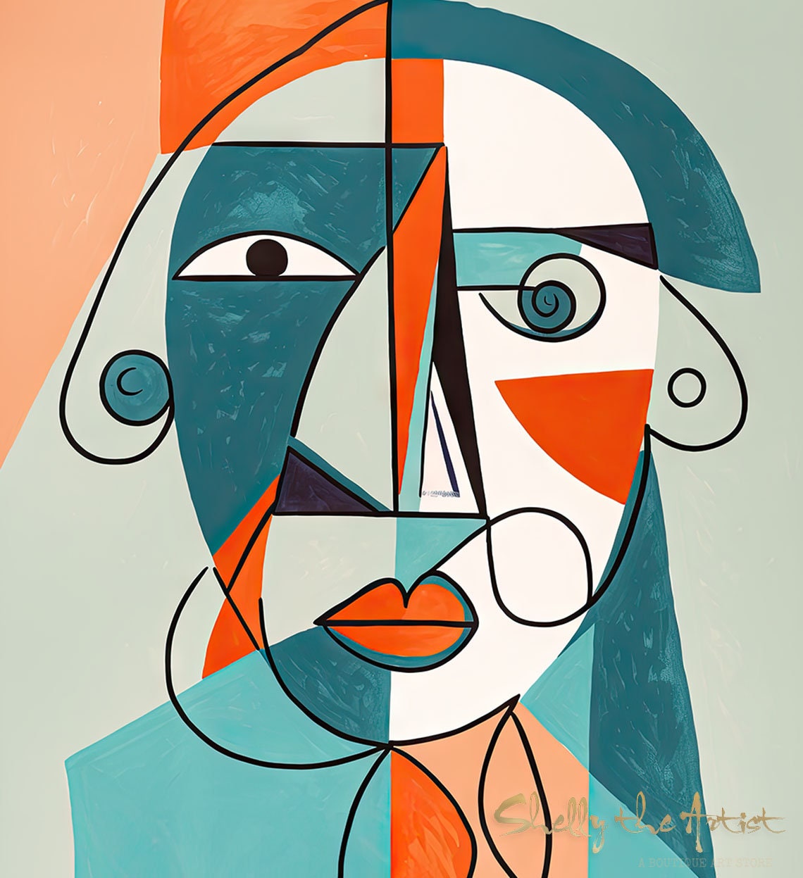 Abstract Painting Cubism Cubist Futurism PRINTABLE - Etsy