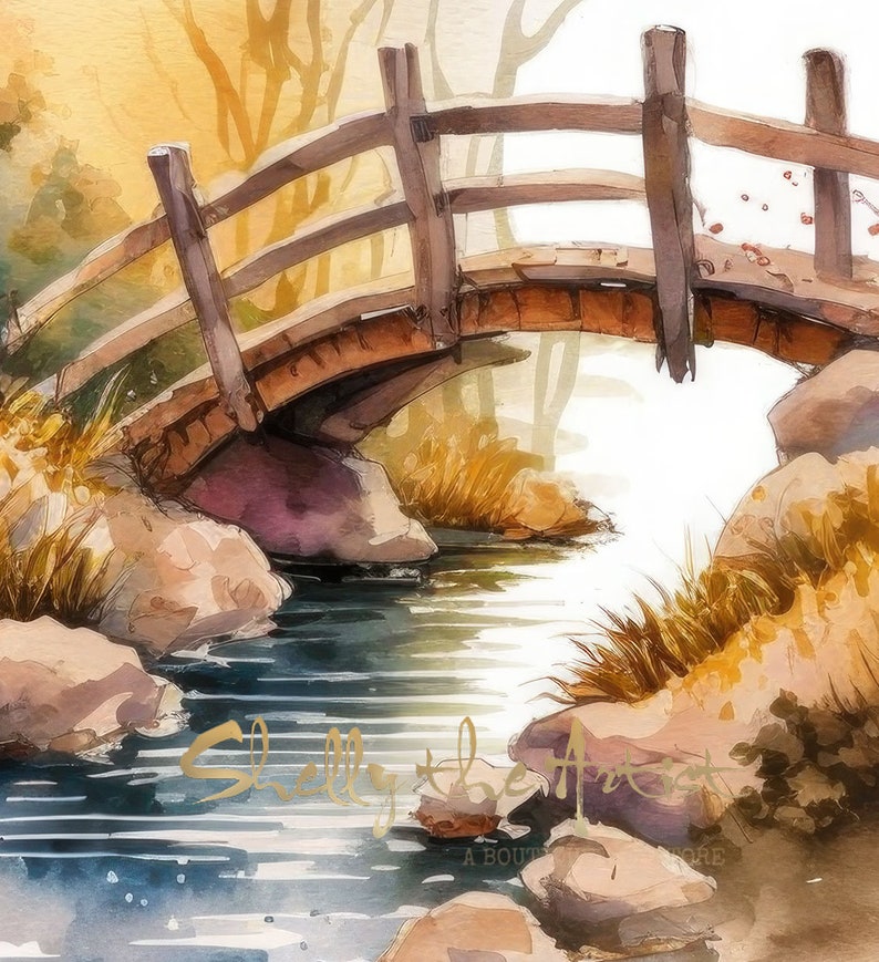 Watercolor Landscape Painting Calming Colors Lakes - Etsy