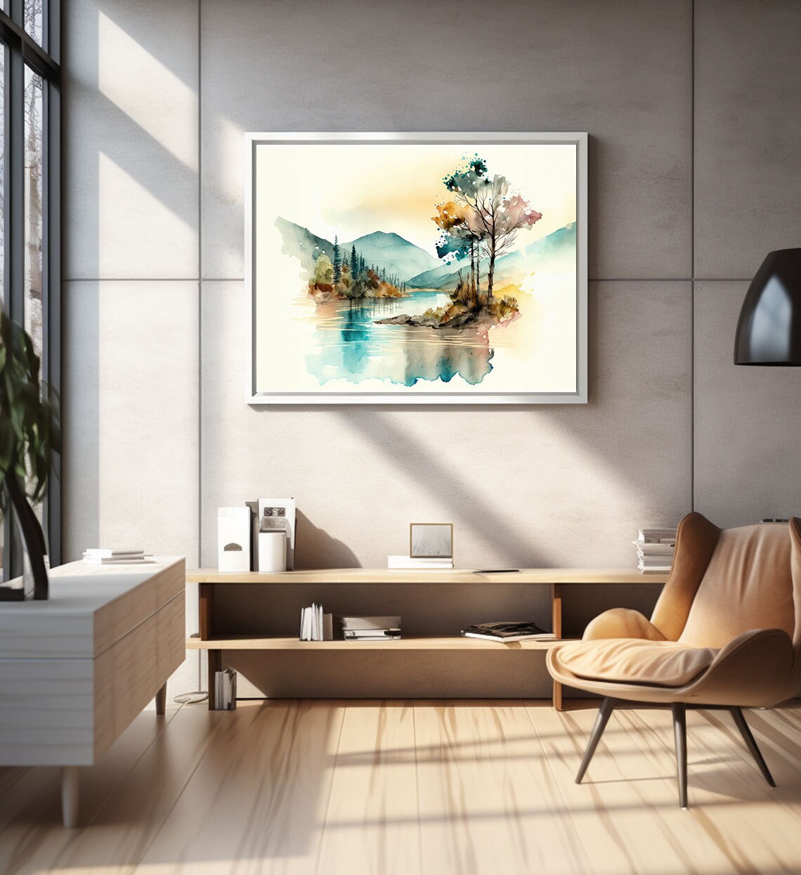 Watercolor Landscape Painting | Calming Colors | Lakes, Mountains and ...