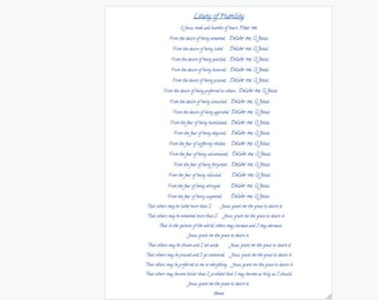 Litany of humility | Etsy