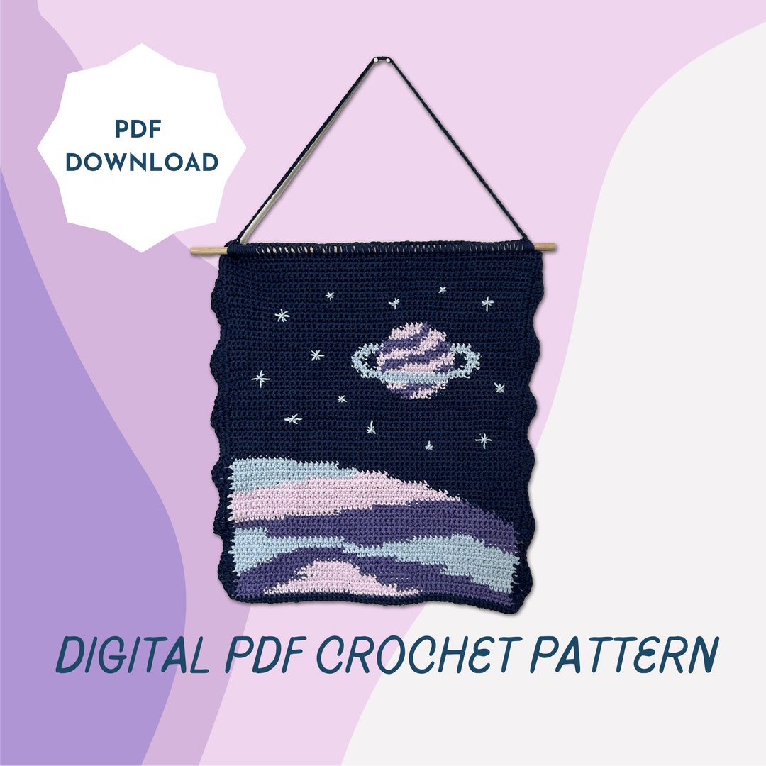 Digital Crochet Pattern | Saturn, Celestial Crochet Pattern | Space ...