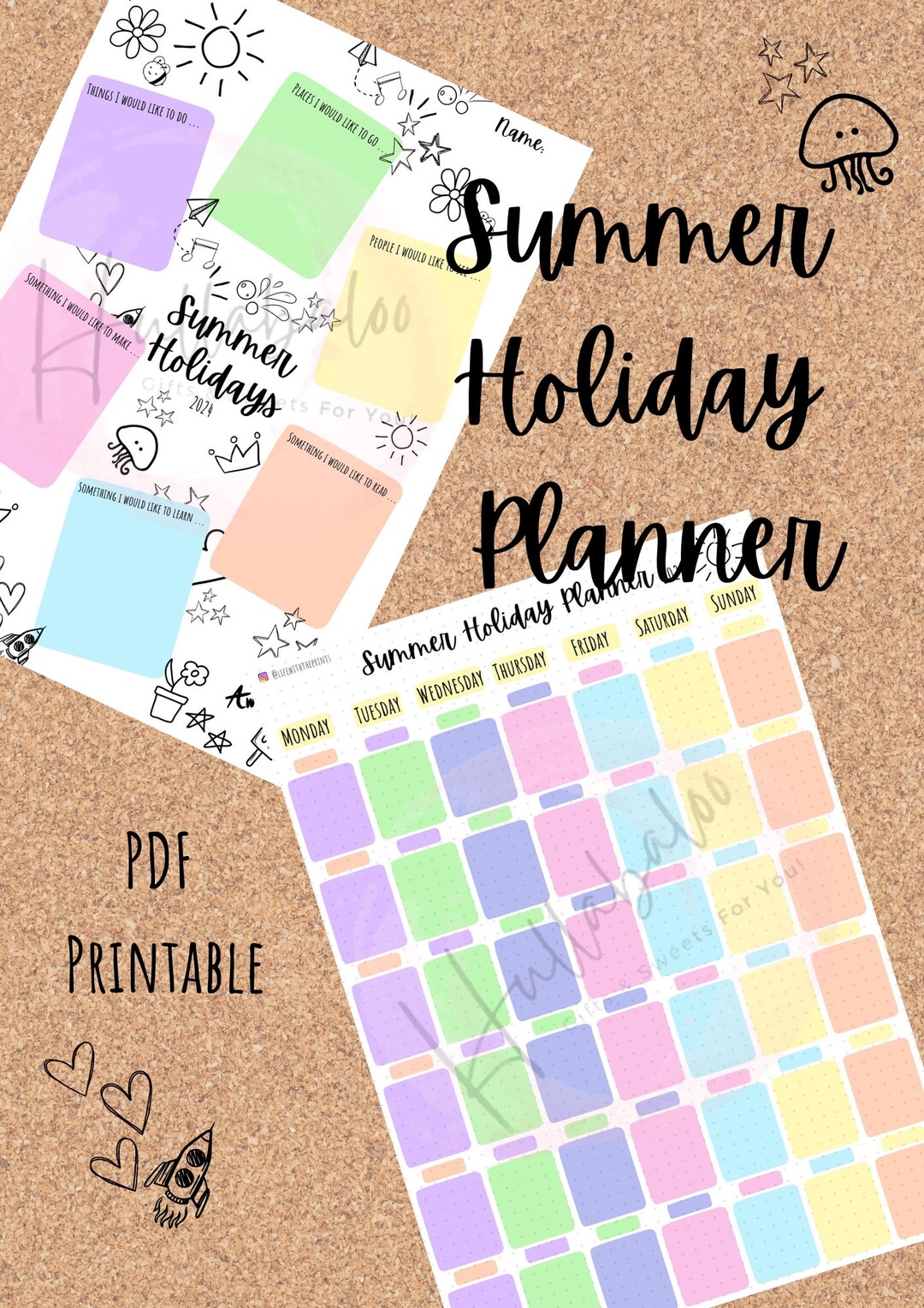 Summer Holiday Planner | Kids Activity Printable (A4) - Etsy