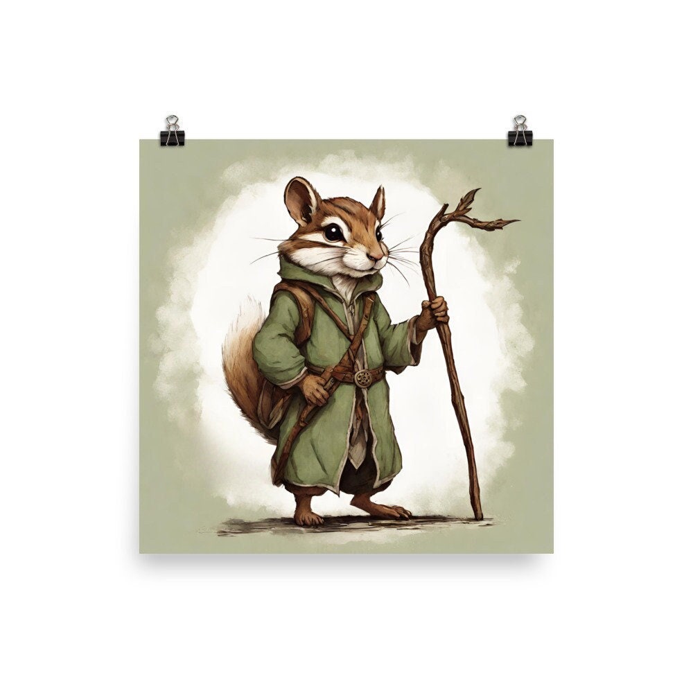 Chipmunk Art Poster Chipmunk Gift Chipmunk Print Chipmunk Gifts ...